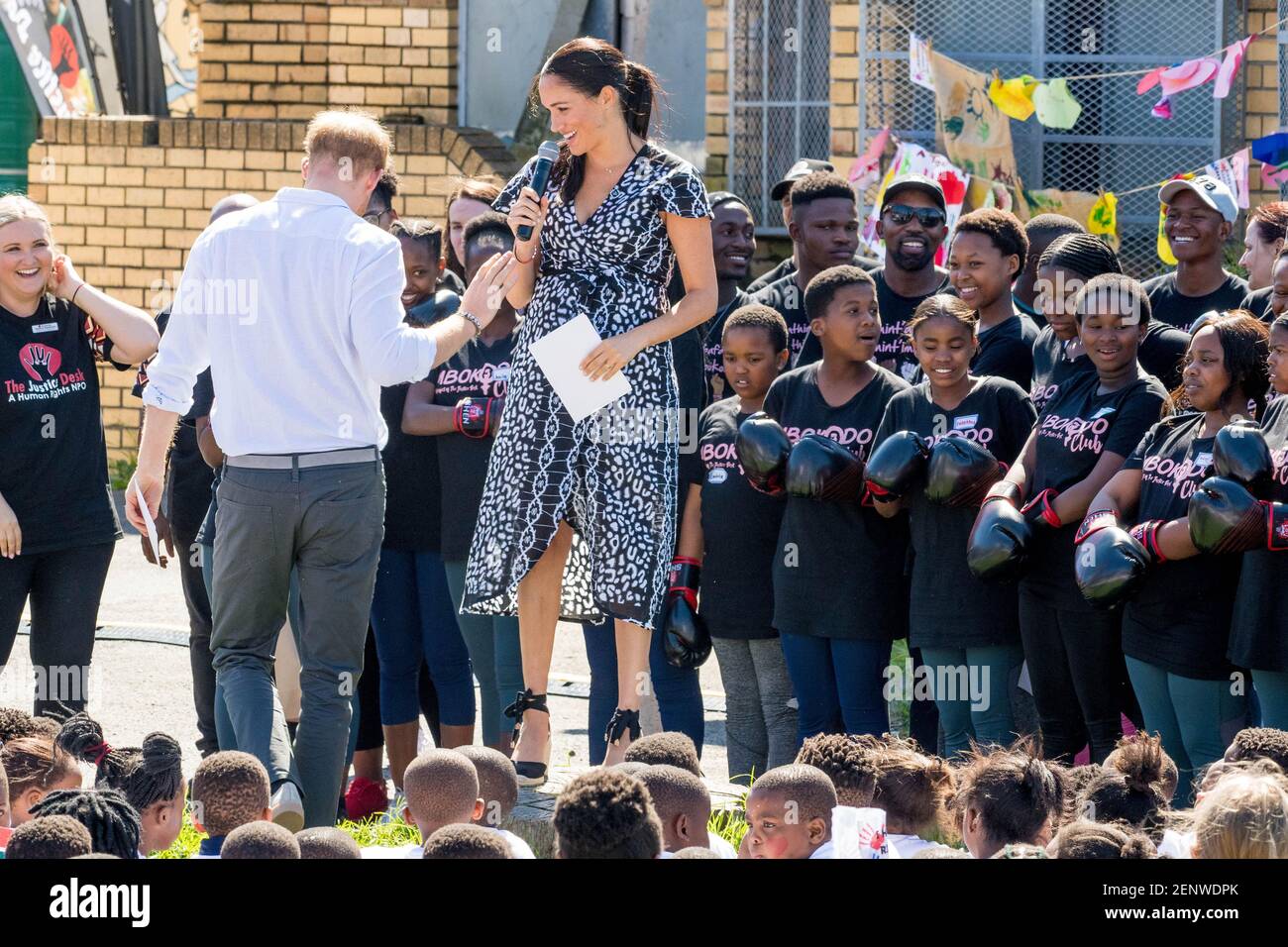 Prince Harry and Meghan Duchess of Sussex at the Justice Desk ...