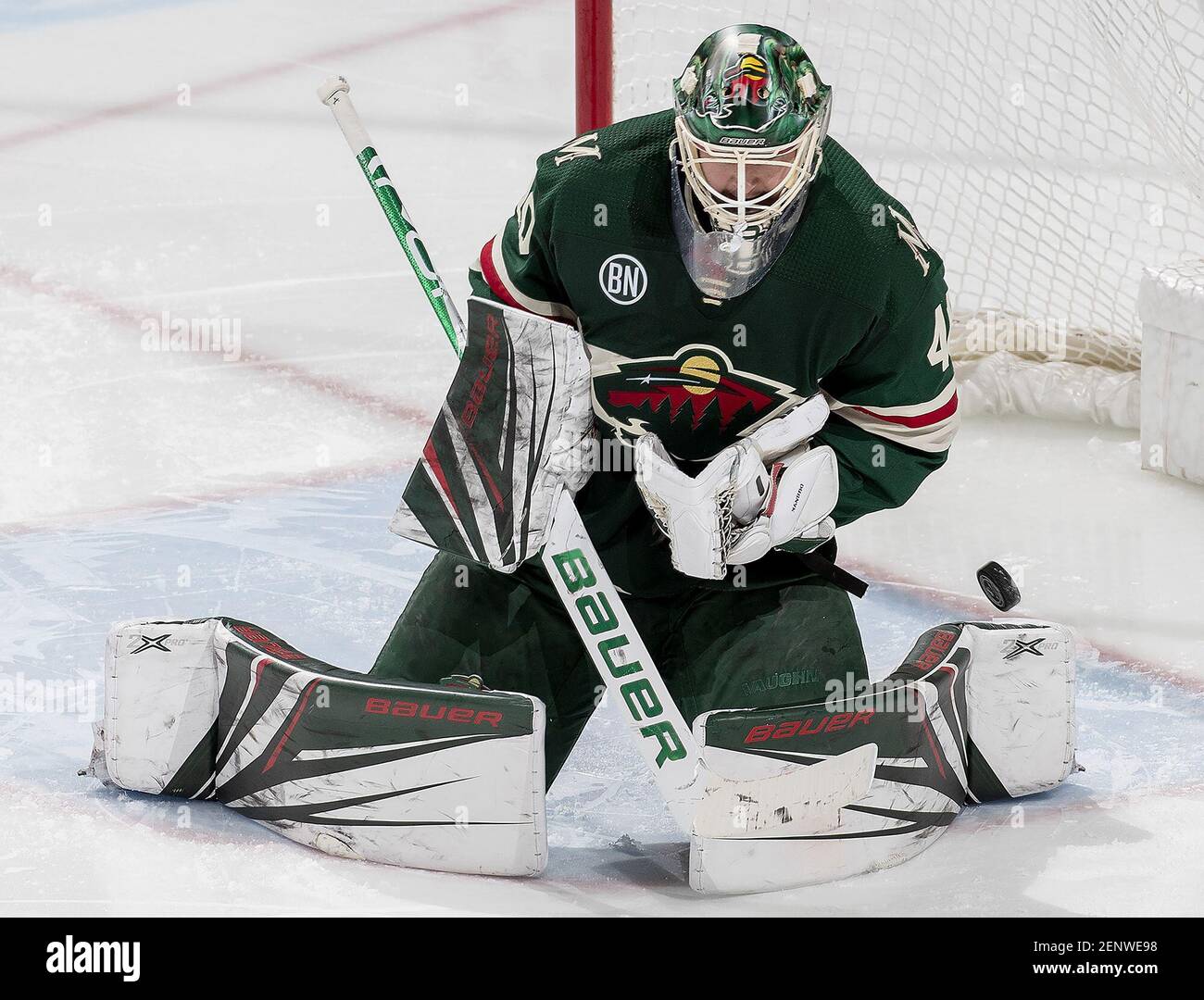 Minnesota Wild goalie Devan Dubnyk makes a save in the third period ...