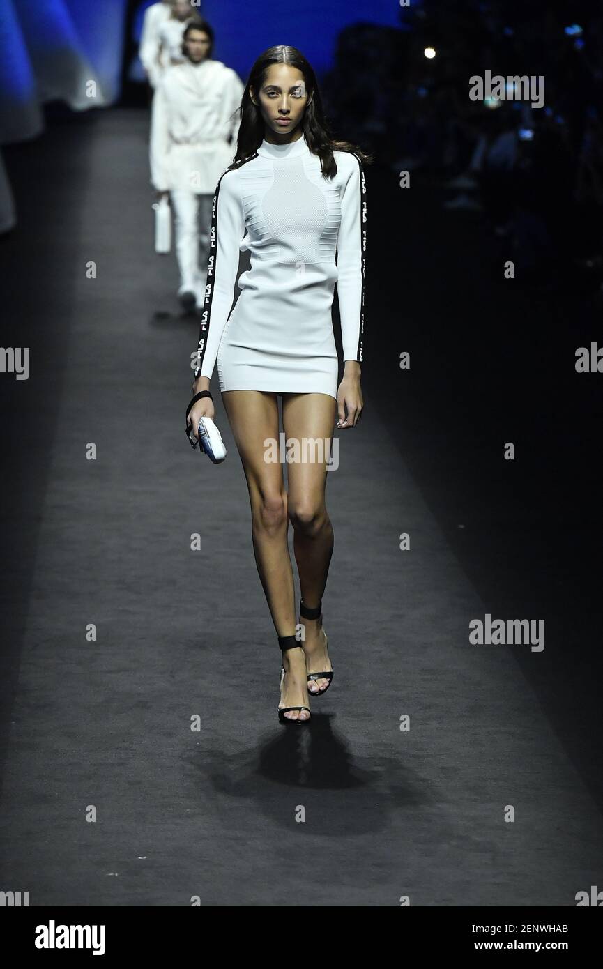 Model walking on the runway FILA Fashion Show during Milan Fashion Week ...