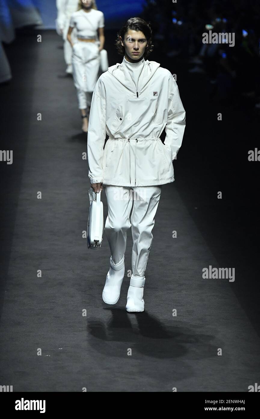 Model walking on the runway FILA Fashion Show during Milan Fashion Week ...