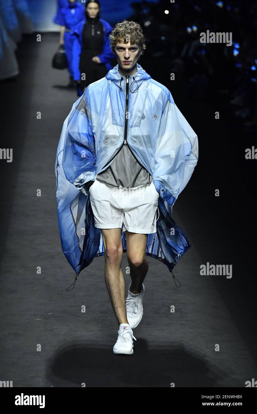 Model walking on the runway FILA Fashion Show during Milan Fashion Week ...