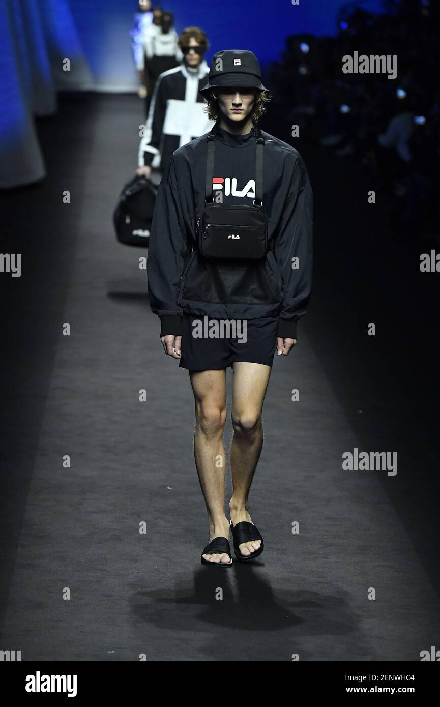 Model walking on the runway FILA Fashion Show during Milan Fashion Week ...