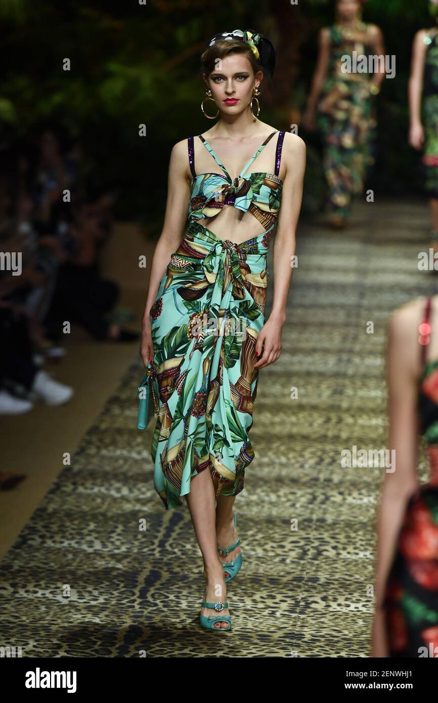 Model Merel Zoet walking on the runway Dolce Gabbana Fashion Show ...