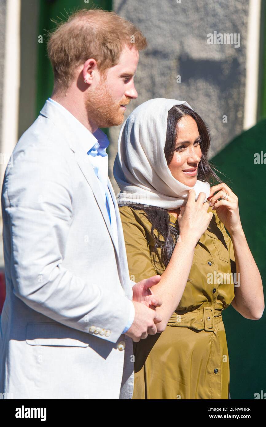 Prince Harry and Duchess of Sussex during a visit to Auwal Mosque, the oldest mosque in South ...