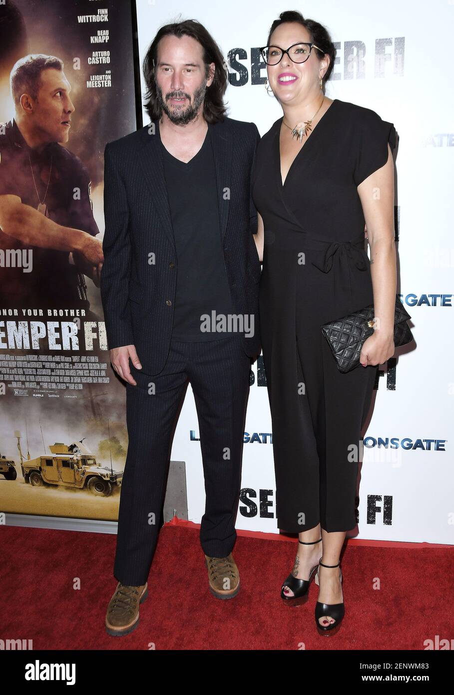 (L-R) Keanu Reeves and sister Karina Miller at the Liongate's SEMPER FI ...