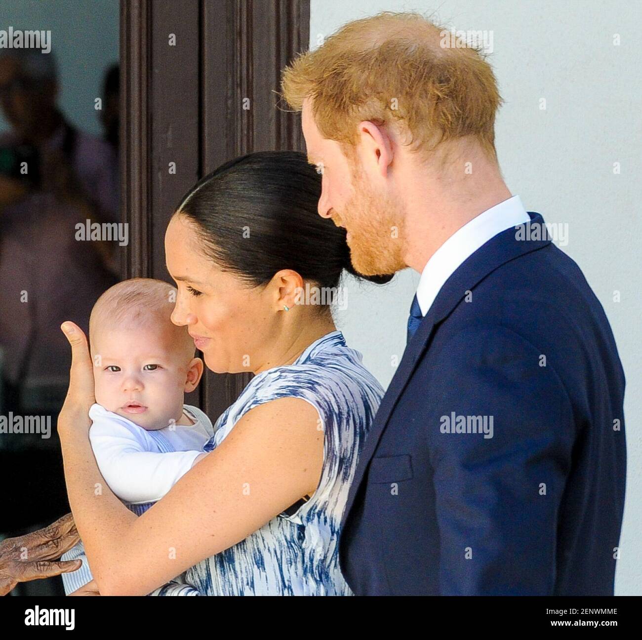 Prince Harry and Meghan Duchess of Sussex, holding baby Son Archie ...