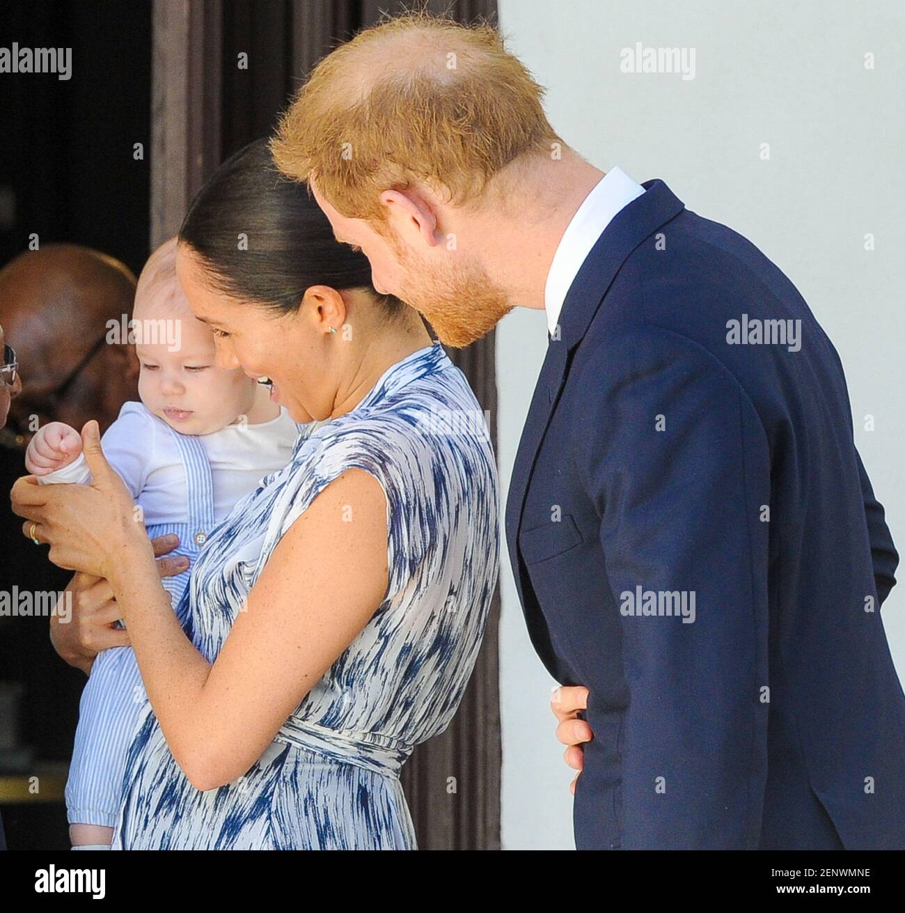 Prince Harry and Meghan Duchess of Sussex, holding baby Son Archie ...