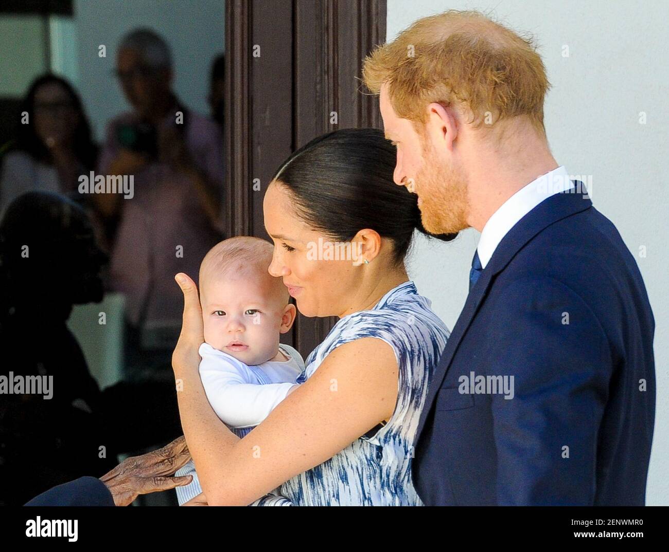 Prince Harry and Meghan Duchess of Sussex, holding baby Son Archie ...