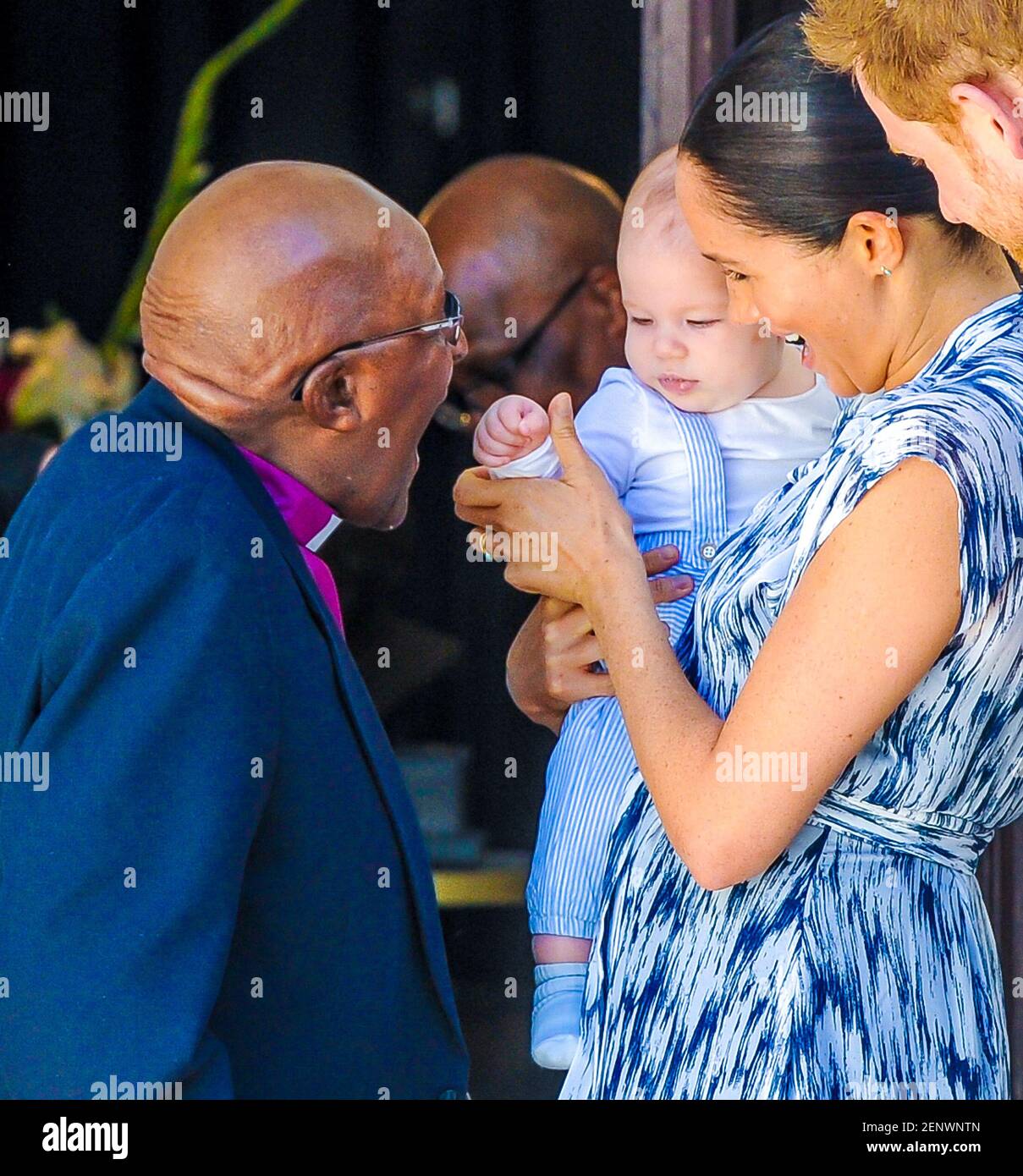 Prince Harry and Meghan Duchess of Sussex, holding baby Son Archie ...