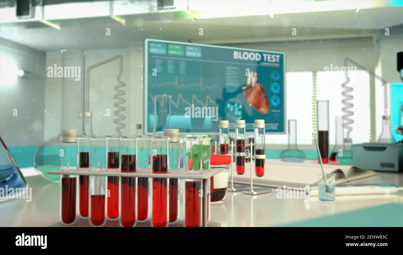 cg medical 3D illustration, clinical blood examination background Stock ...