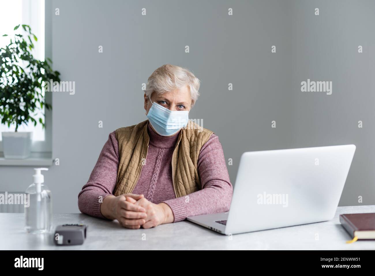 Technology, old age and people concept - lonely sad older senior woman ...