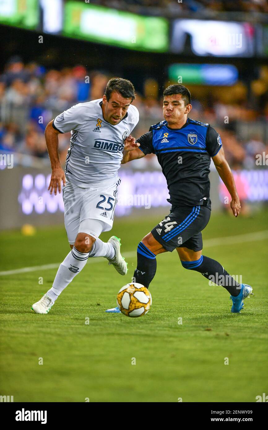 September 25, 2019: Philadelphia Union midfielder Ilsinho (25) and San Jose Earthquakes defender ...