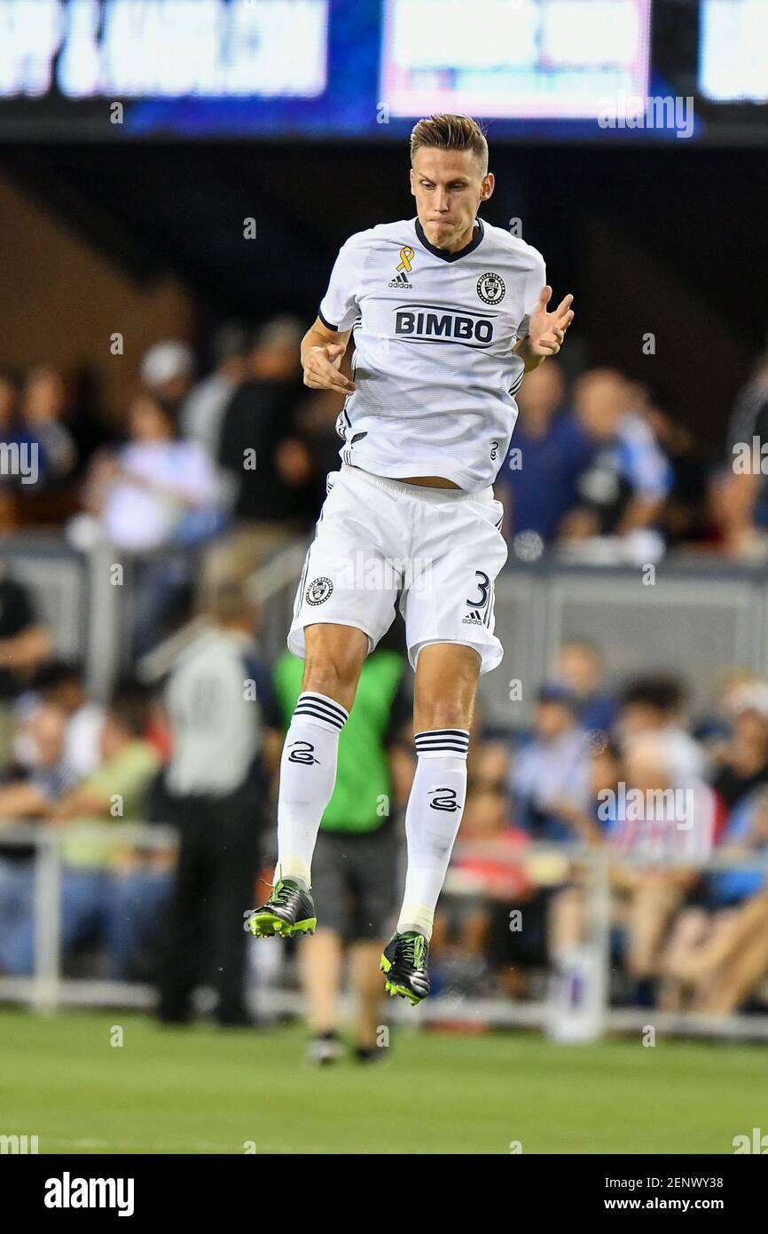 September 25, 2019: Philadelphia Union defender Jack Elliott (3) leaps ...
