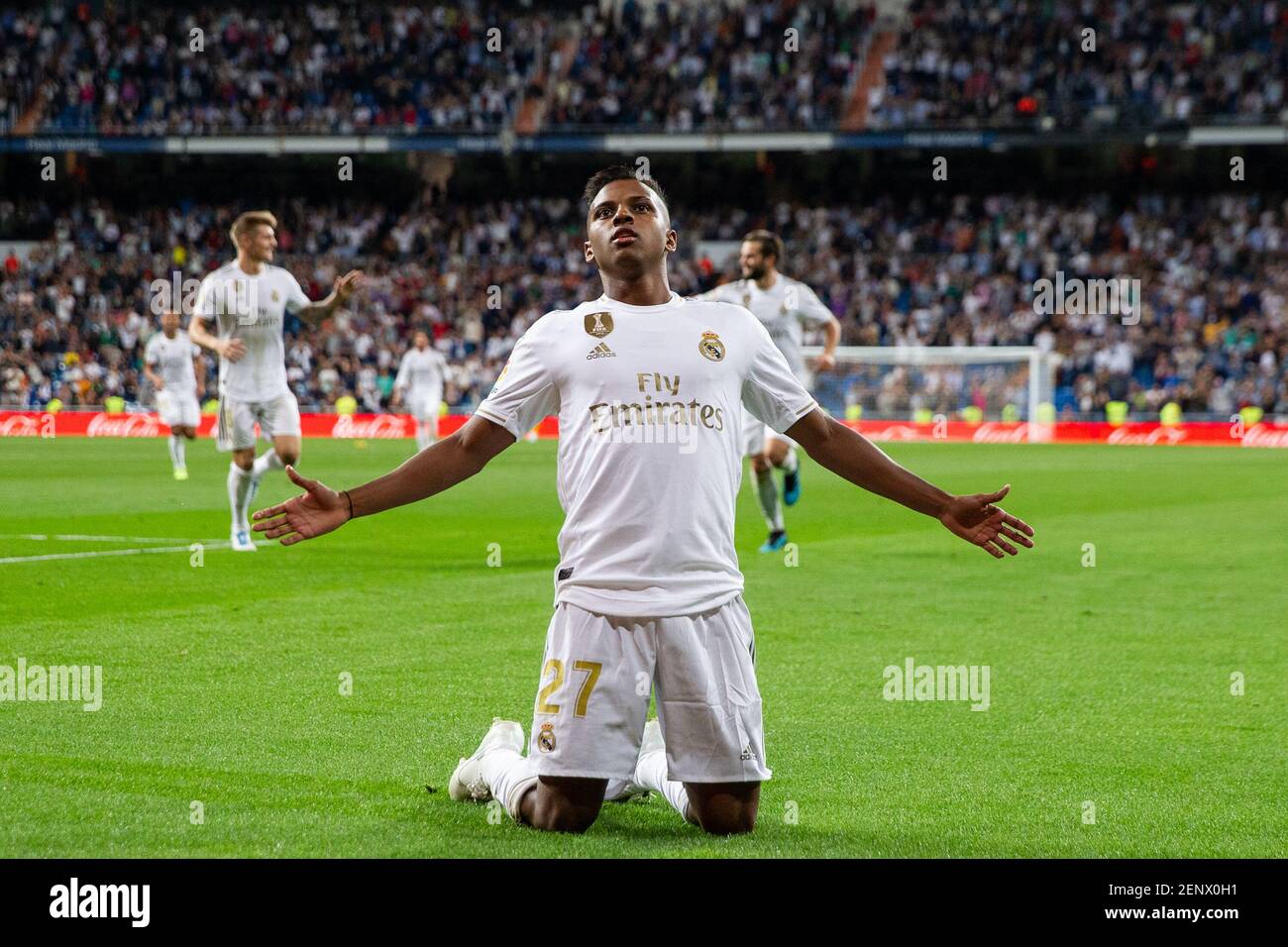 Rodrygo Goes of Real Madrid celebrating after scoring a goal (Photo by ...