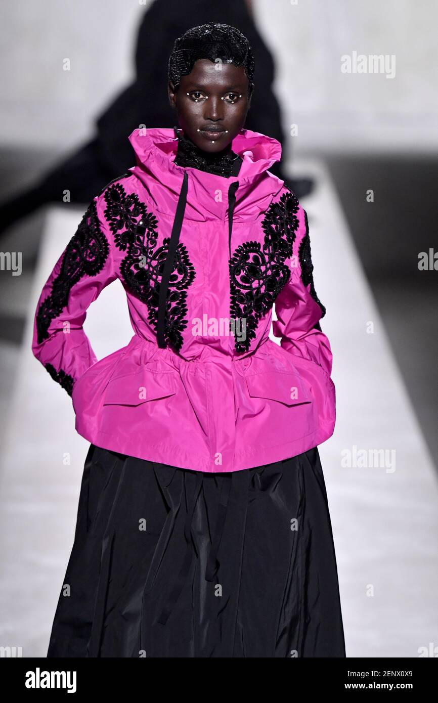 Model Amar Akway walking on the runway during the Dries van Noten Ready ...