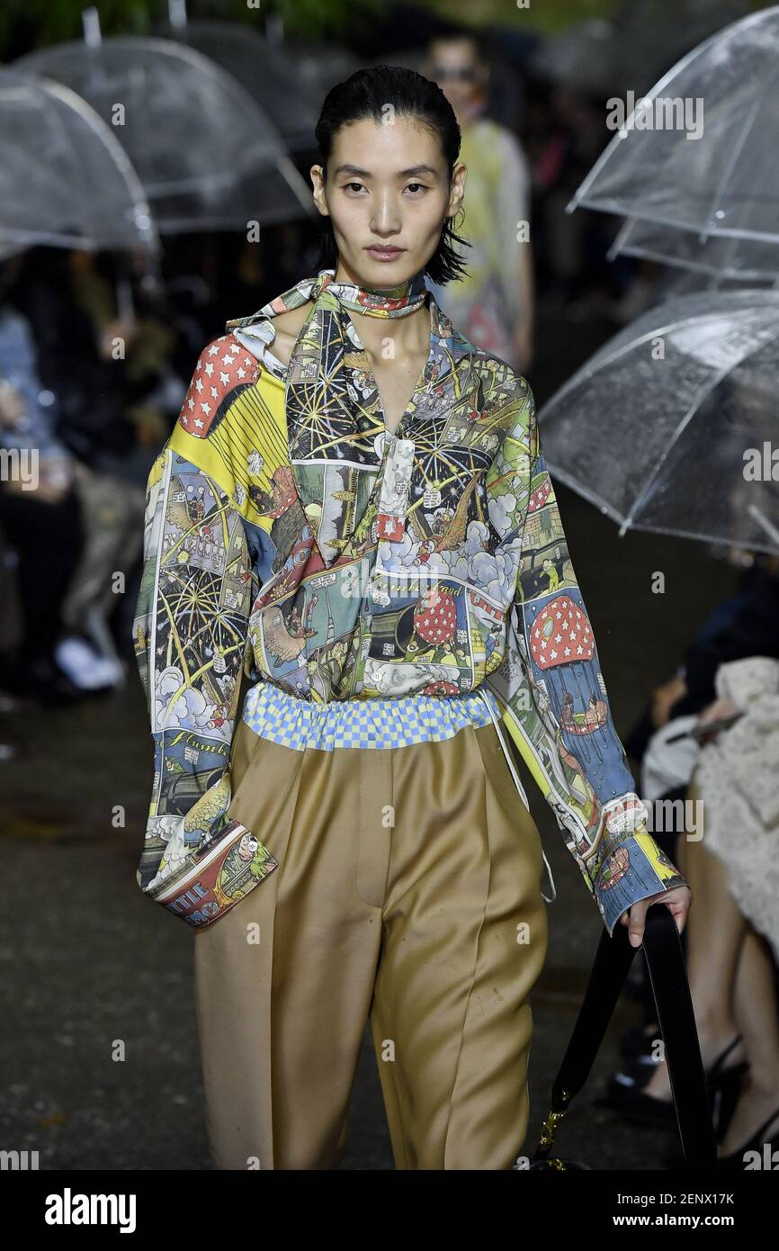 Model Lina Zhang walking on the runway during the Lanvin Ready to Wear ...