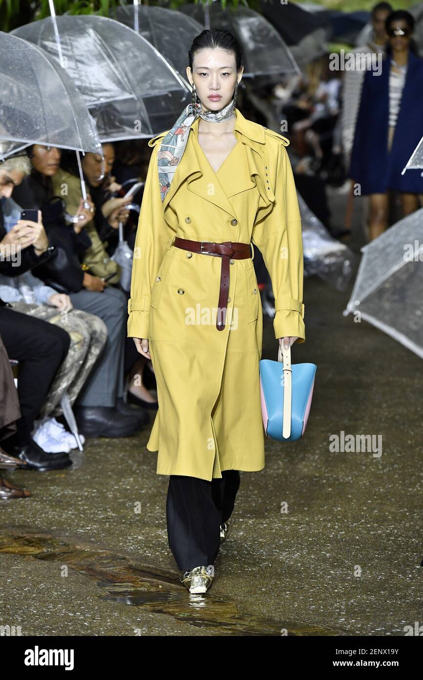 Model Sora Choi walking on the runway during the Lanvin Ready to Wear ...