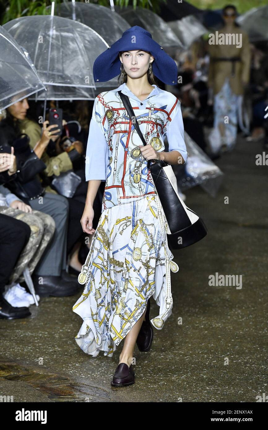 Model Grace Elizabeth walking on the runway during the Lanvin Ready to ...