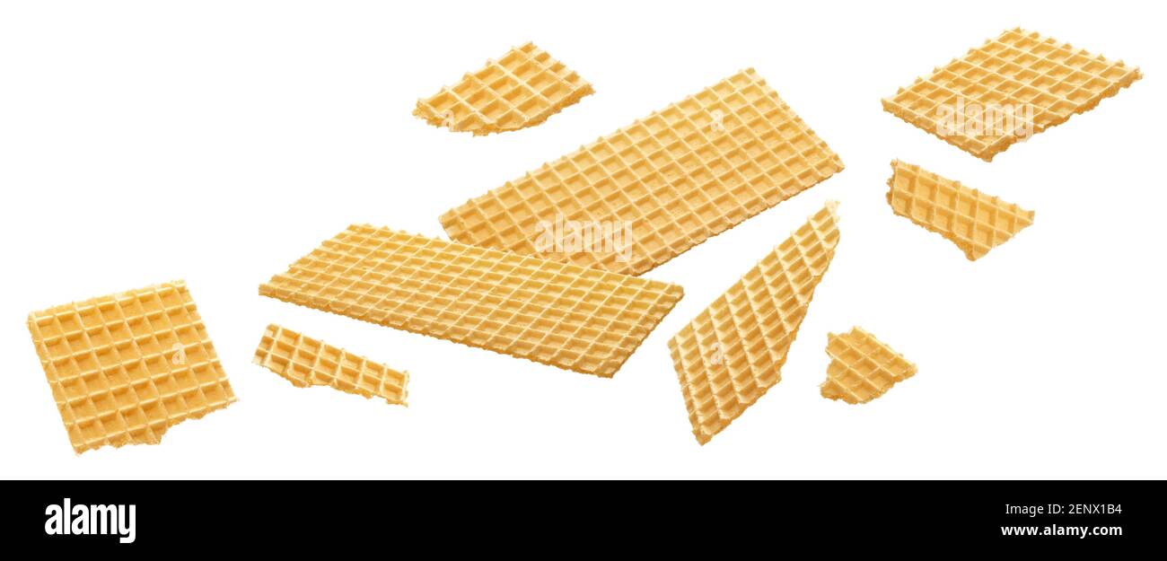 Wafer, crisp waffle bread isolated on white background Stock Photo - Alamy