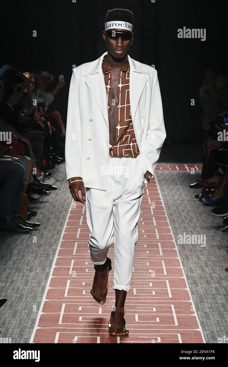 Model walking on the runway during the Guy Laroche Ready to Wear Spring ...