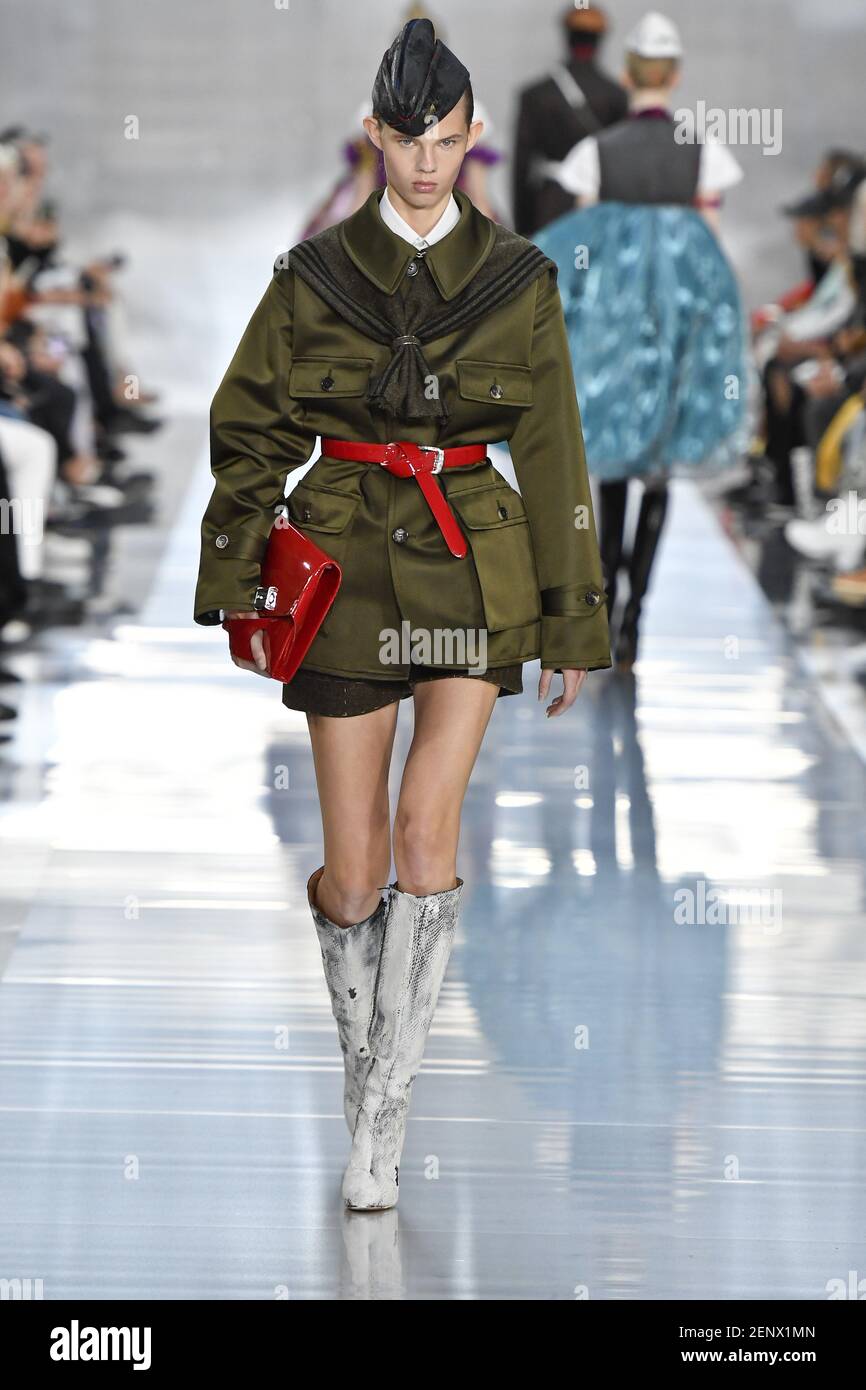 Model Julia Merkelbach walking on the runway during the Maison Margiela ...