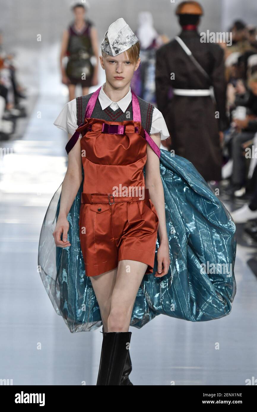 Model Hannah Motler walking on the runway during the Maison Margiela ...