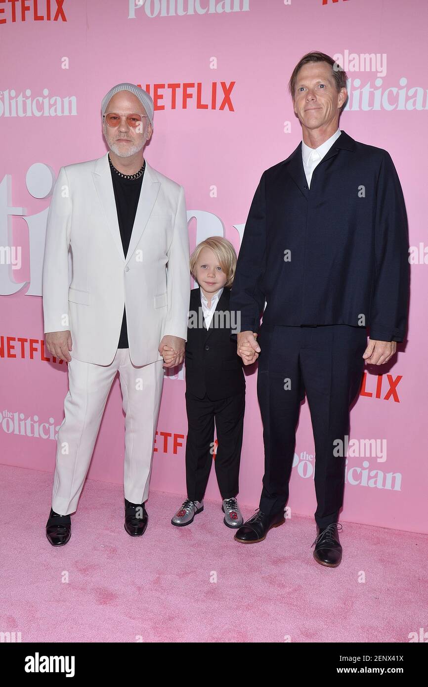 US screenwriter/producer Ryan Murphy (L) with his husband David Miller ...