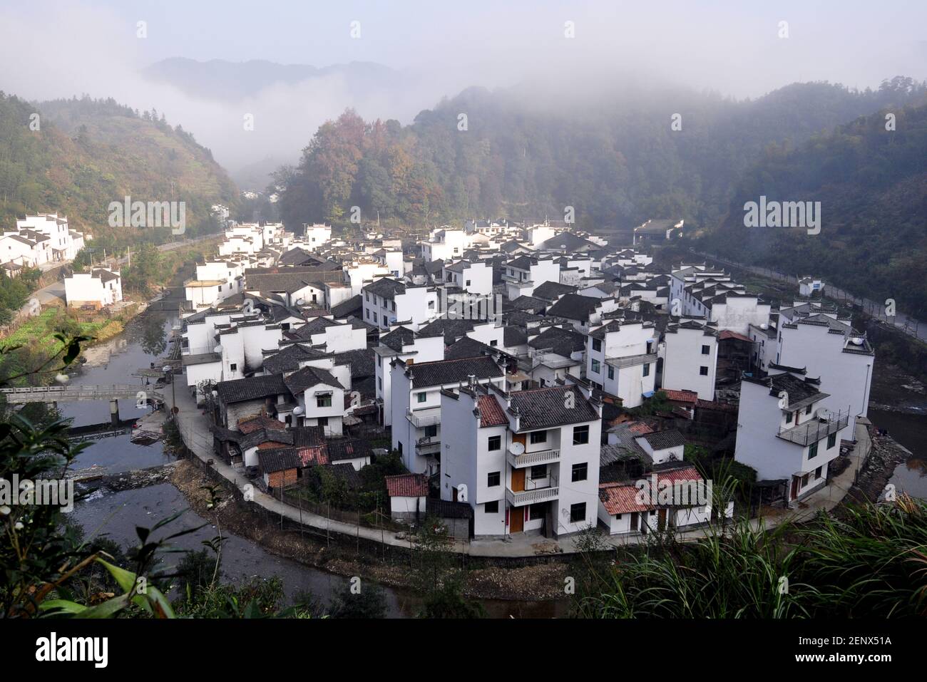Jiangxi ,CHINA-Jujing village is located in the big zhang mountain ...