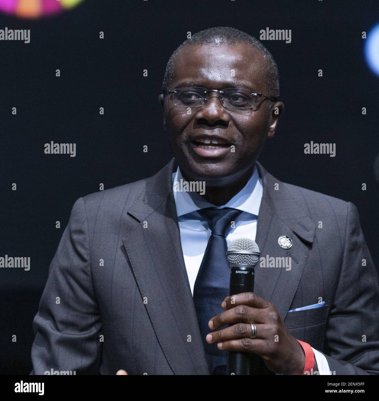 Governor of Lagos State Babajide Sanwo-Olu attends press conference for ...