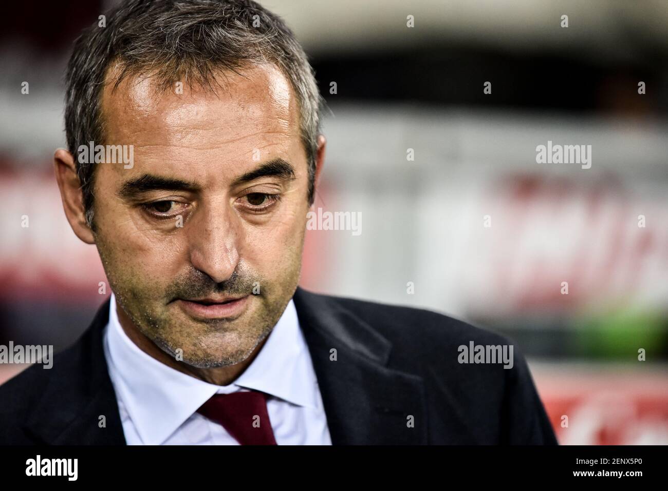 Marco Giampaolo head coach of AC Milan looks on before the Serie A ...