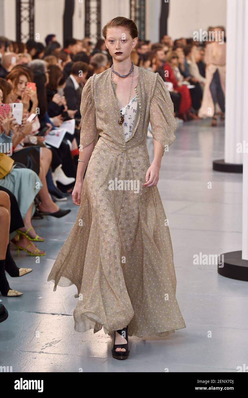 Model Sara Grace Wallerstedt walking on the runway during the Chloe ...