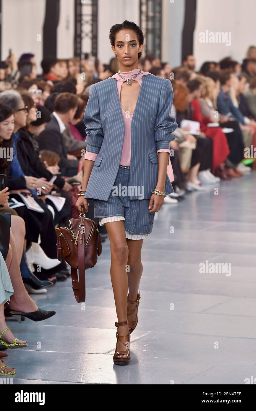 Model Mona Tougaard walking on the runway during the Chloe Ready to ...