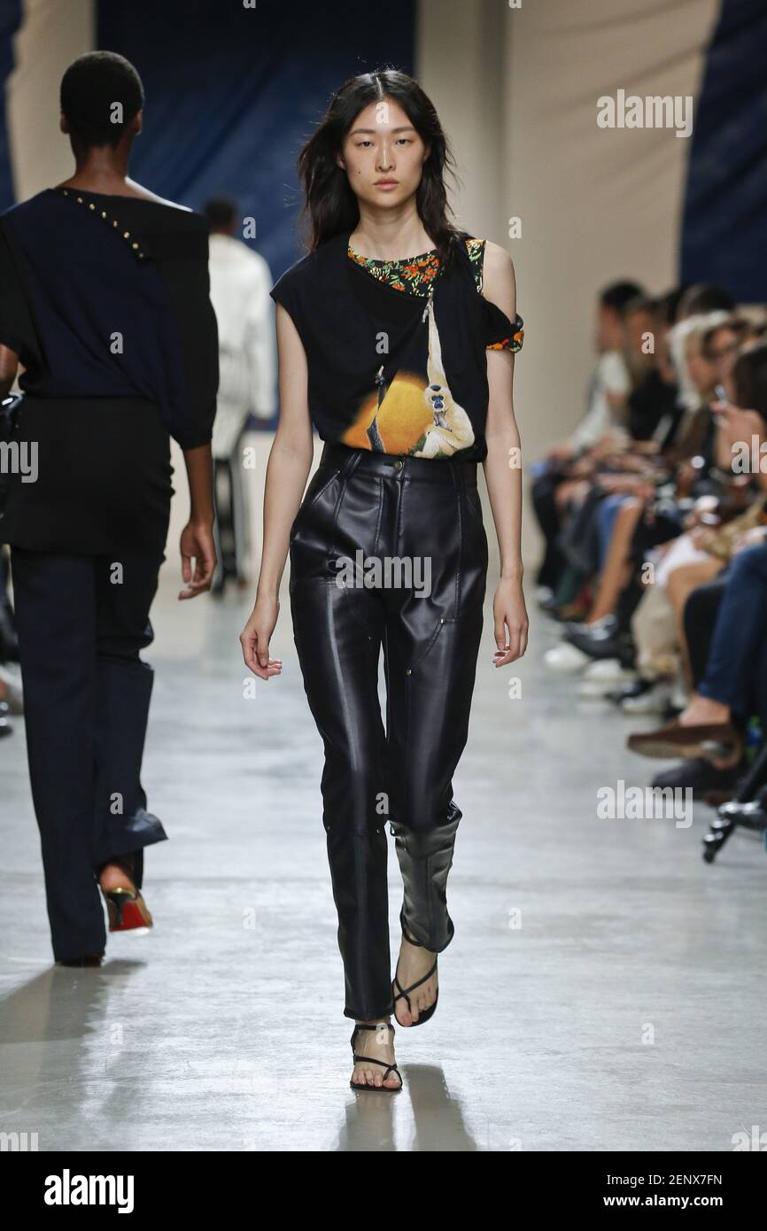 Model Chu Wong walking on the runway during the Atlein Ready to Wear ...