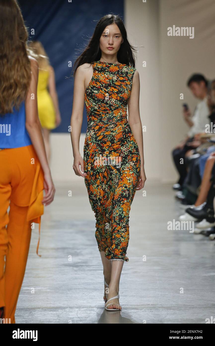 Model Liu Chunjie walking on the runway during the Atlein Ready to Wear ...