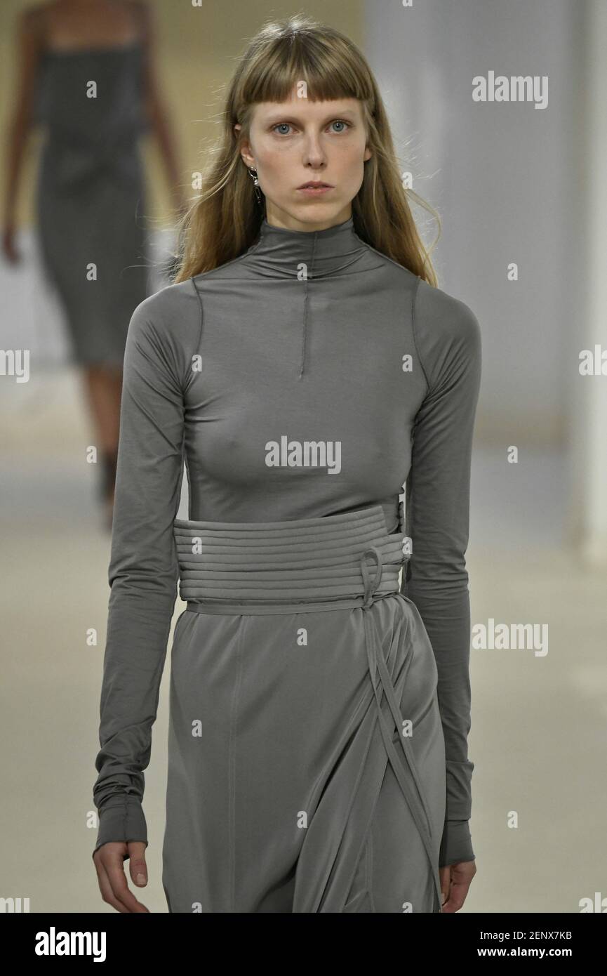Model Amanda Ljunggren walking on the runway during the Christophe ...