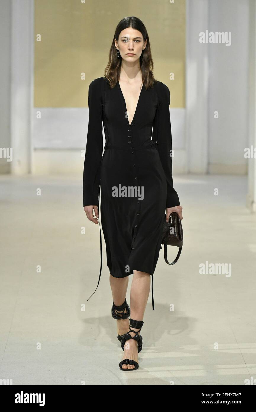 Model Pilar Boeris walking on the runway during the Christophe Lemaire ...