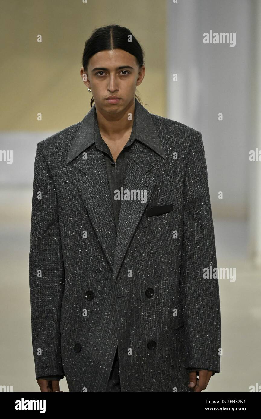 Model Jude walking on the runway during the Christophe Lemaire Ready to ...