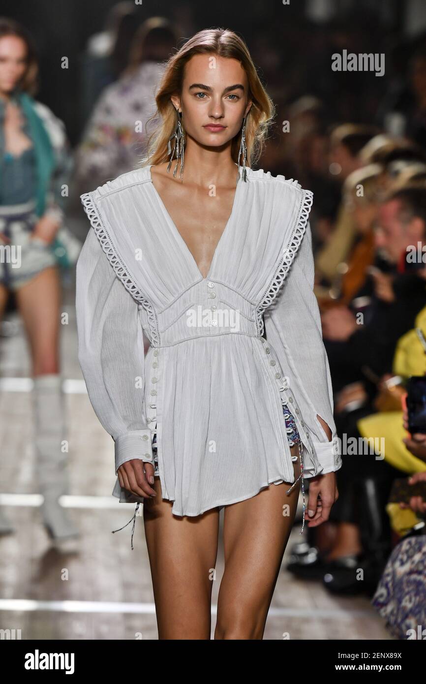 Model Maartje Verhoef walking on the runway during the Isabel Marant ...
