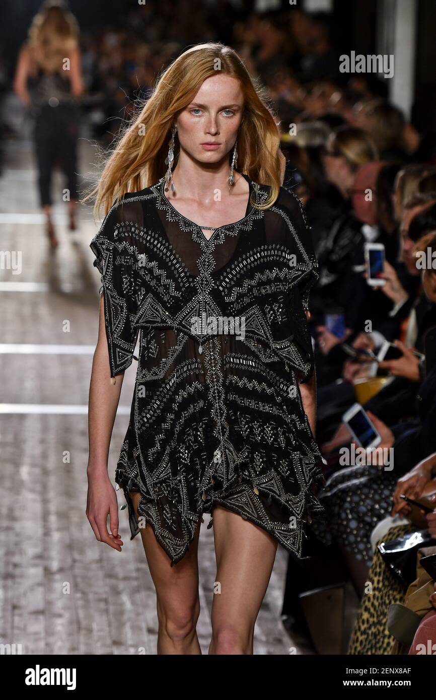 Model Rianne van Rompaey walking on the runway during the Isabel Marant ...