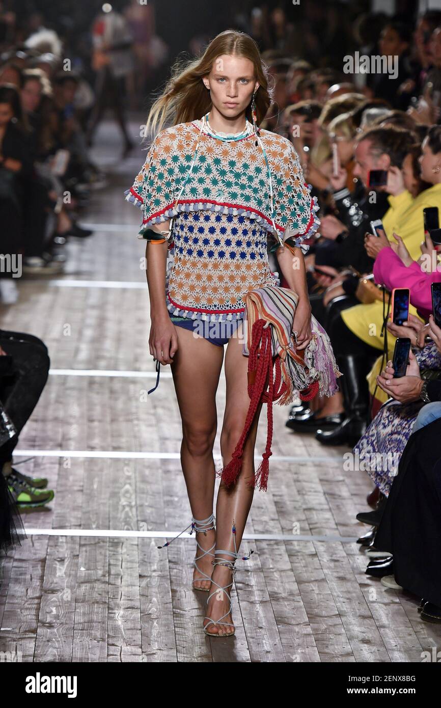 Model Rebecca Leigh Longendyke walking on the runway during the Isabel ...