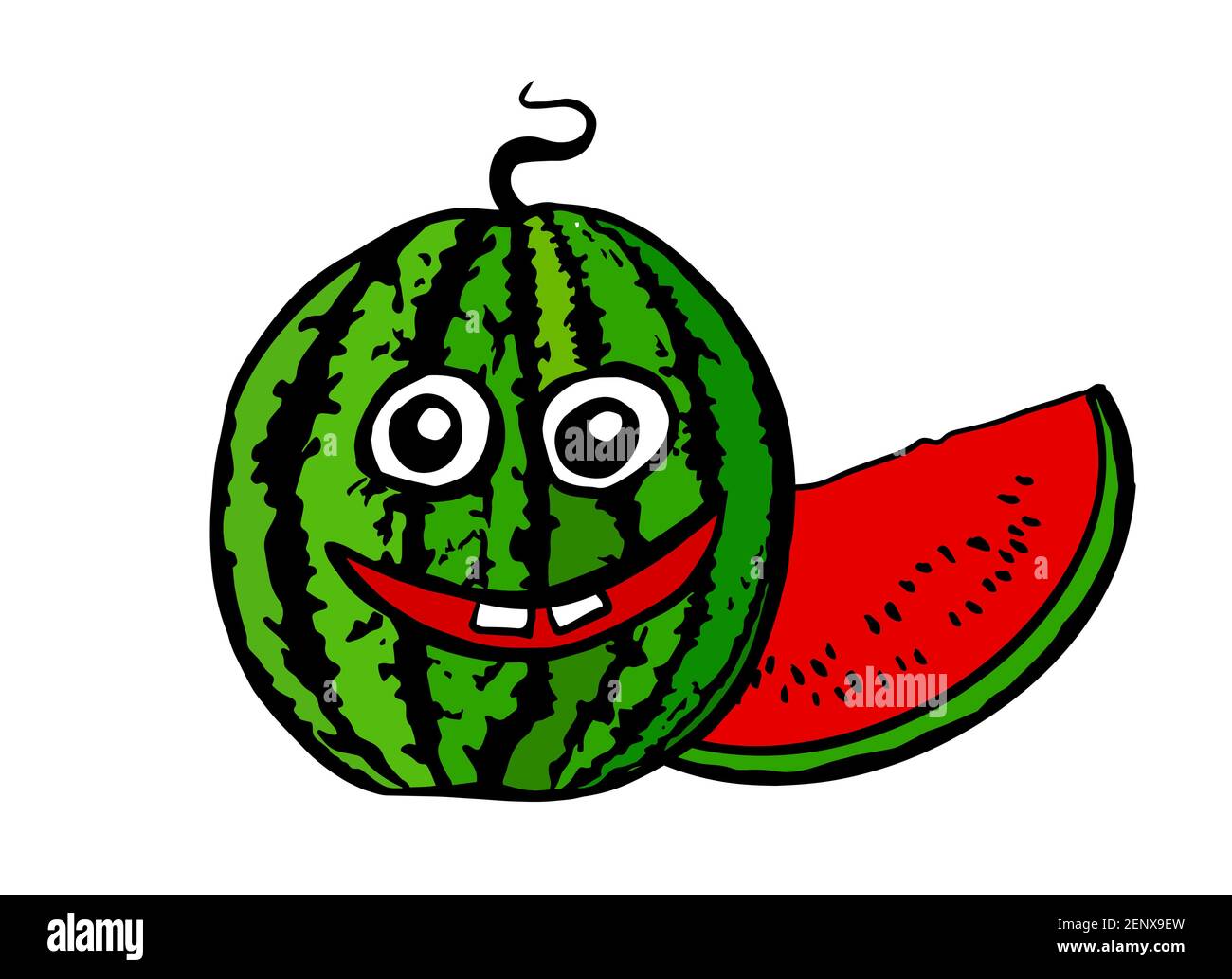 Cheerful watermelon with eyes. Vector illustration Stock Vector Image ...