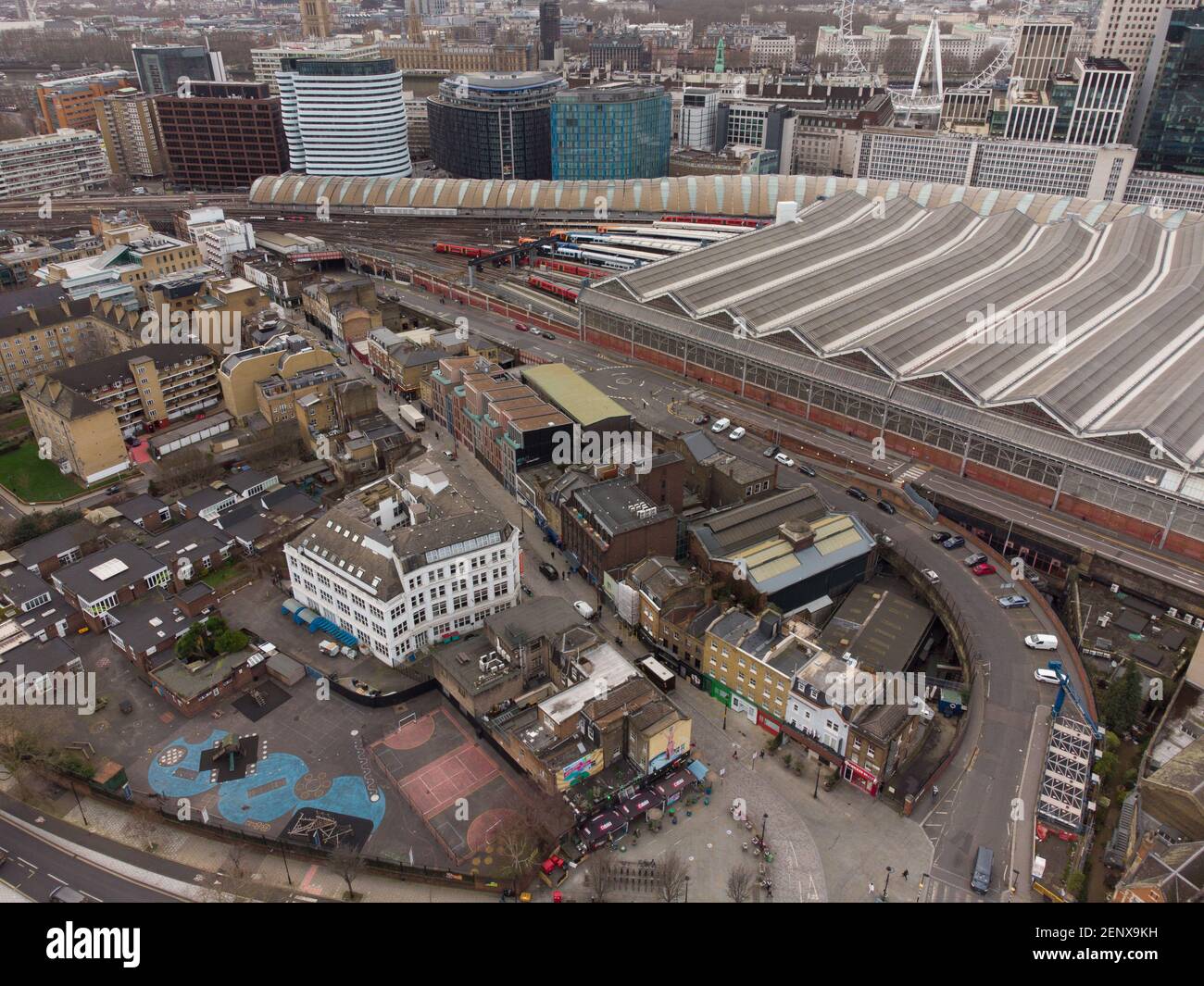 Waterloo railway station and lower marsh, Lambeth, London, england ...