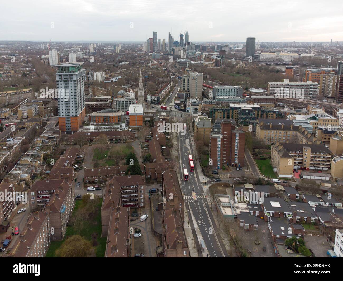 Waterloo's Baylis road towards Vauxhall and Nine Elms, London, england ...