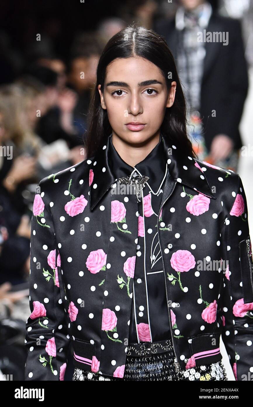 Model Nora Attal walking on the runway during the Paco Rabanne Ready to ...