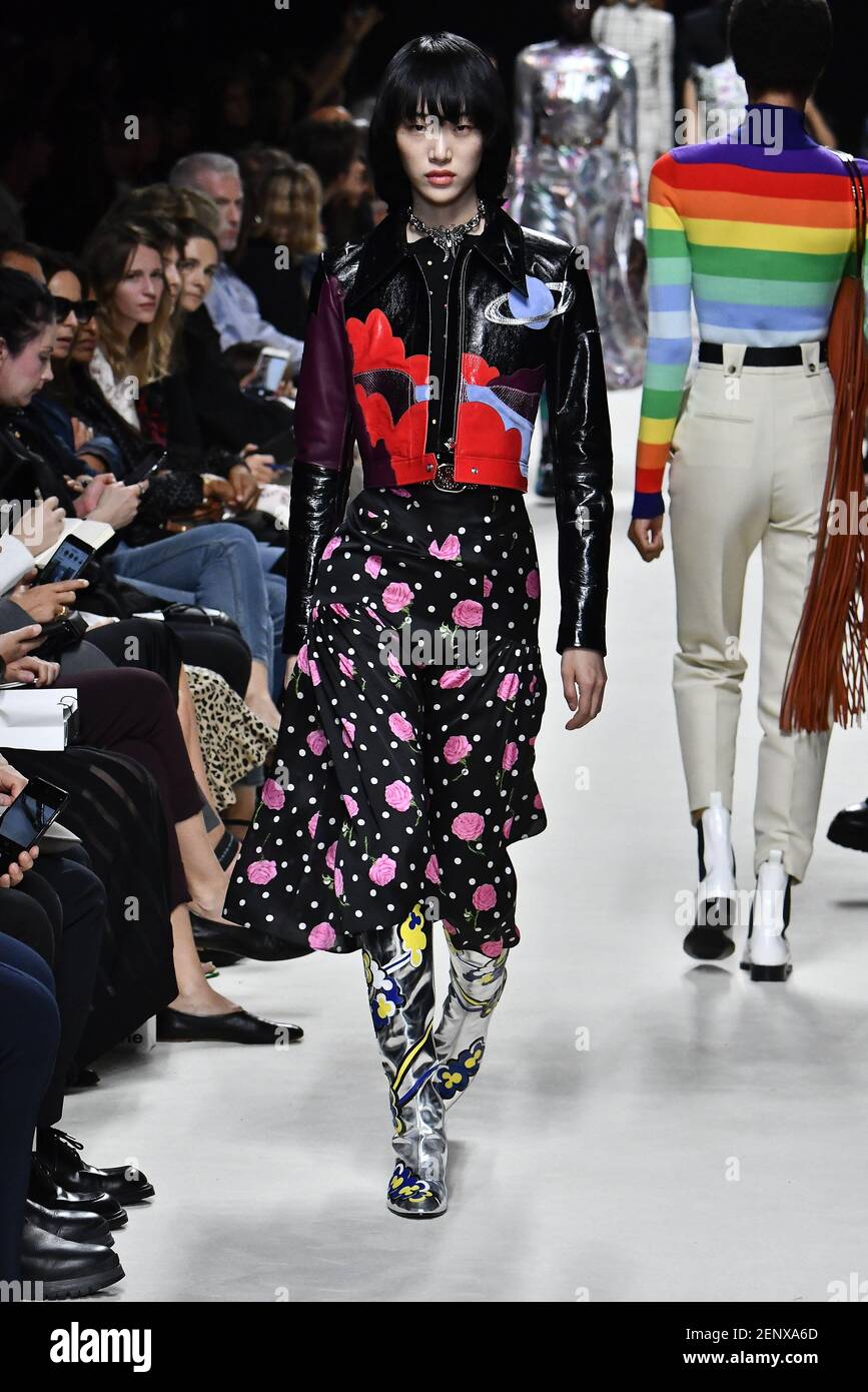 Model Sora Choi walking on the runway during the Paco Rabanne Ready to ...