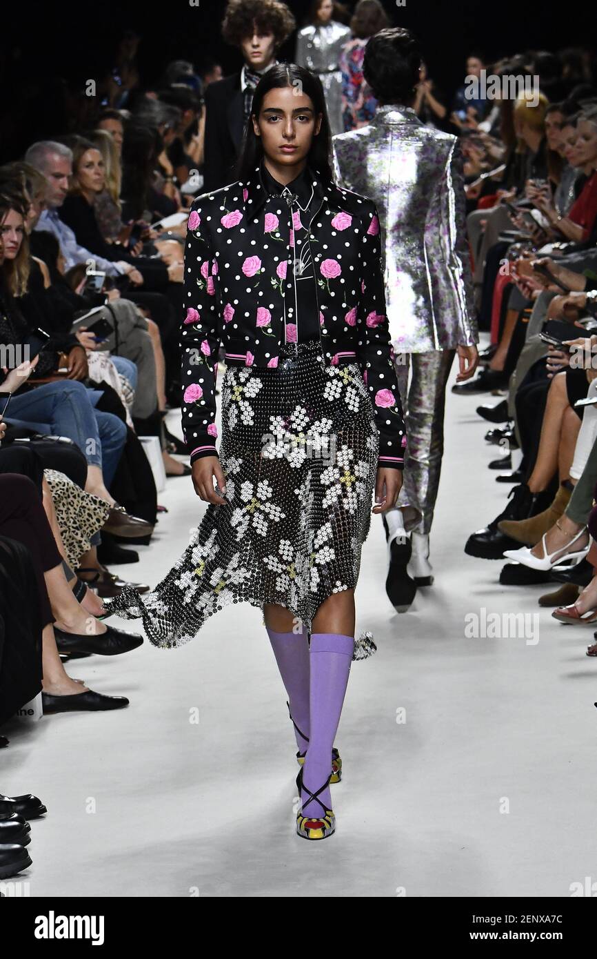 Model Nora Attal walking on the runway during the Paco Rabanne Ready to ...