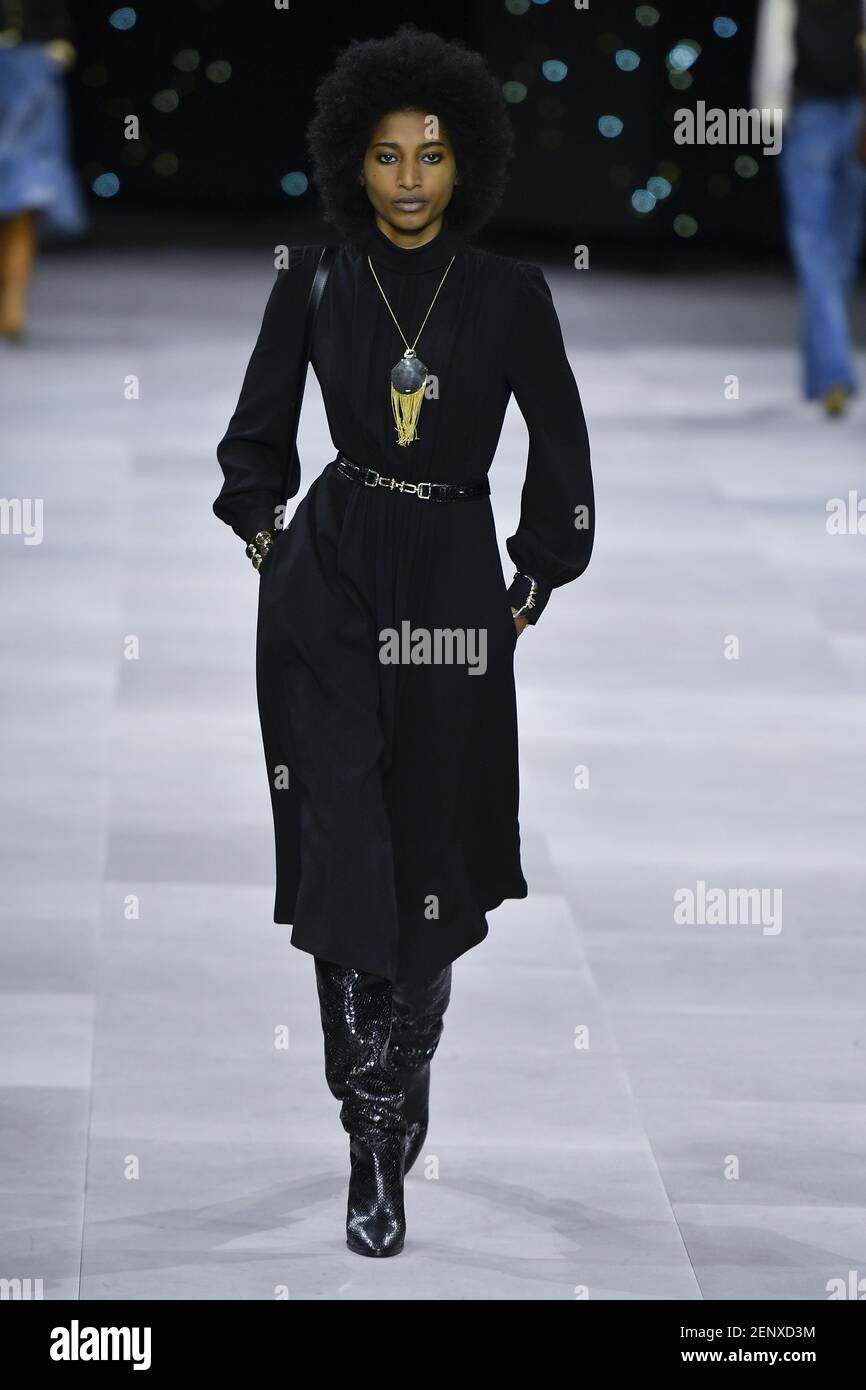 Model walking on the runway during the Celine Ready to Wear Spring ...