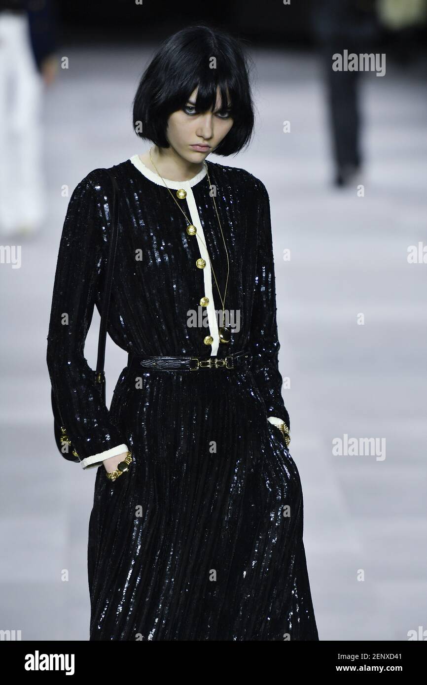 Model walking on the runway during the Celine Ready to Wear Spring ...