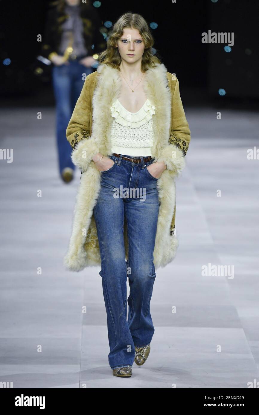 Model walking on the runway during the Celine Ready to Wear Spring ...