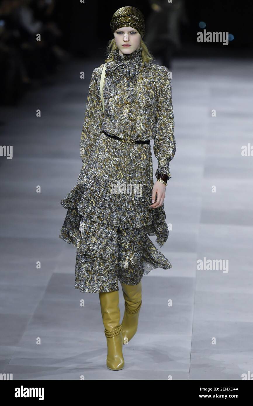 Model walking on the runway during the Celine Ready to Wear Spring ...